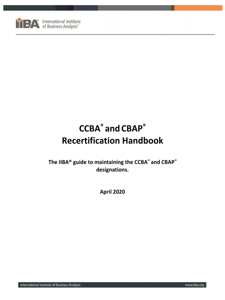 Ccba and Cbap Recertification Handbook | PDF | Business Analysis | Audit
