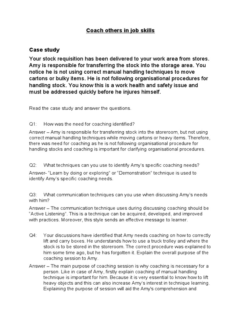 Case Study Sample (1) Answers | PDF | Learning | Psychological Concepts