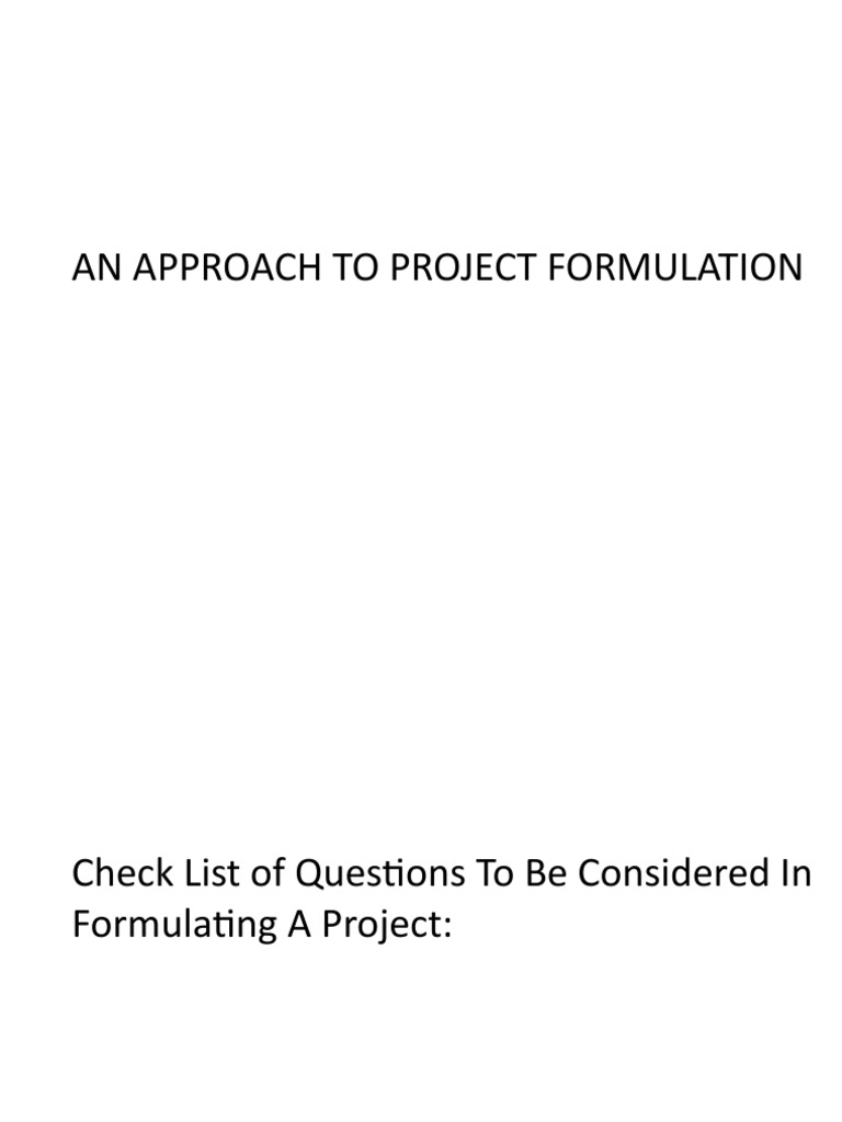 An Approach To Project Formulation | PDF | Project Management | Cost ...