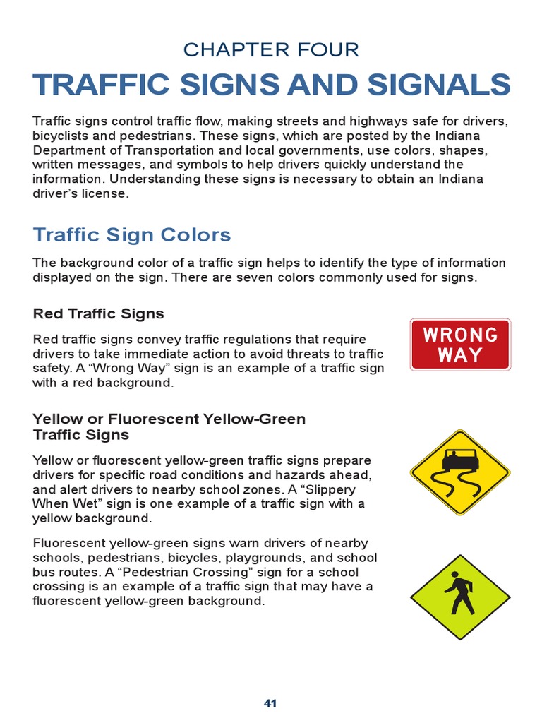 Indiana Traffic Signs Overview | PDF | Traffic | Traffic Light