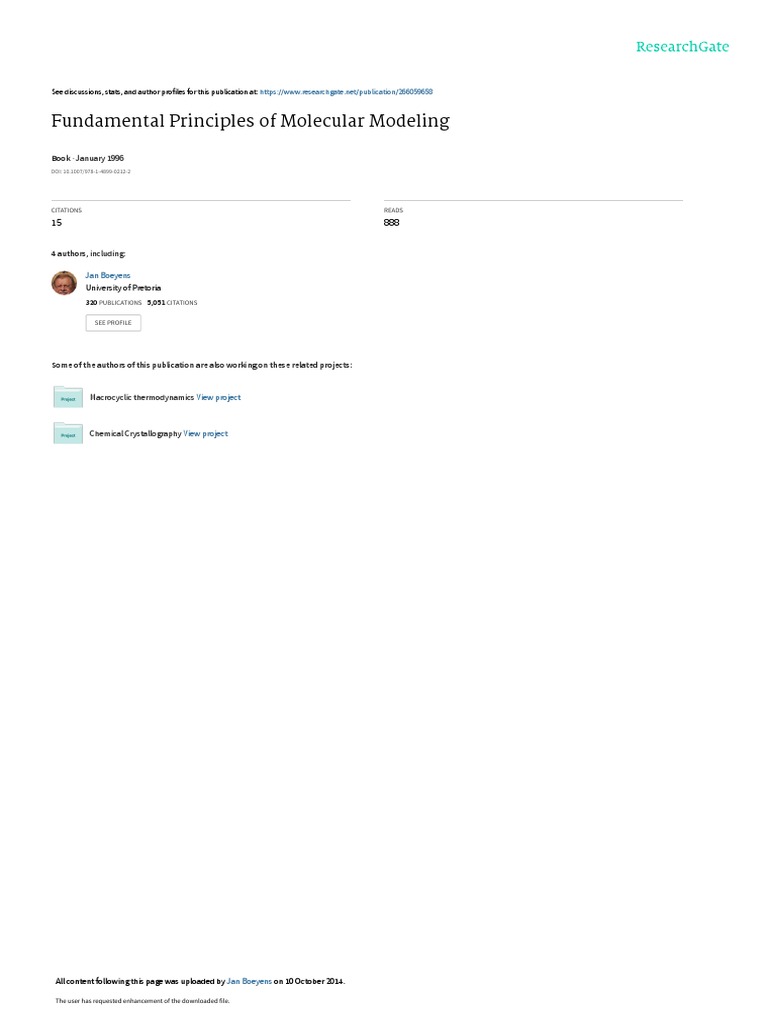 Molecular Modelling Principles and Applications | PDF