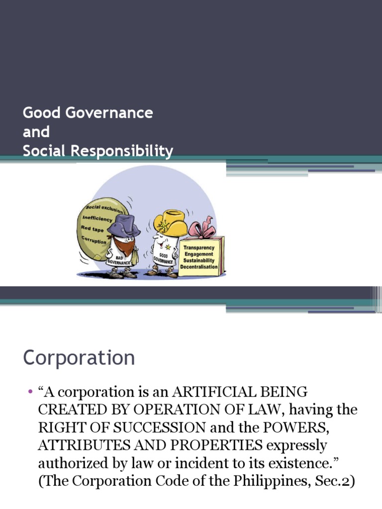 Good Governance and Social Responsibility | PDF | Corporate Governance ...