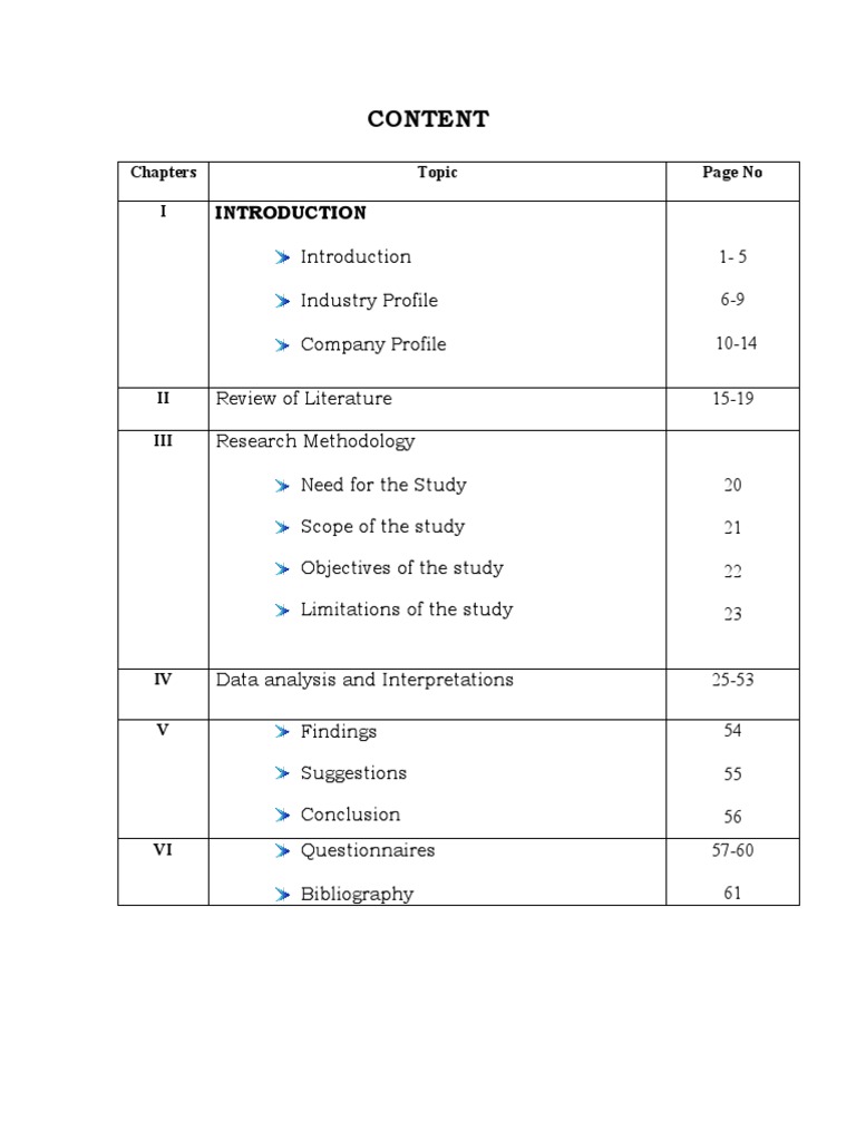 Content: Chapters Topic Page No I | PDF