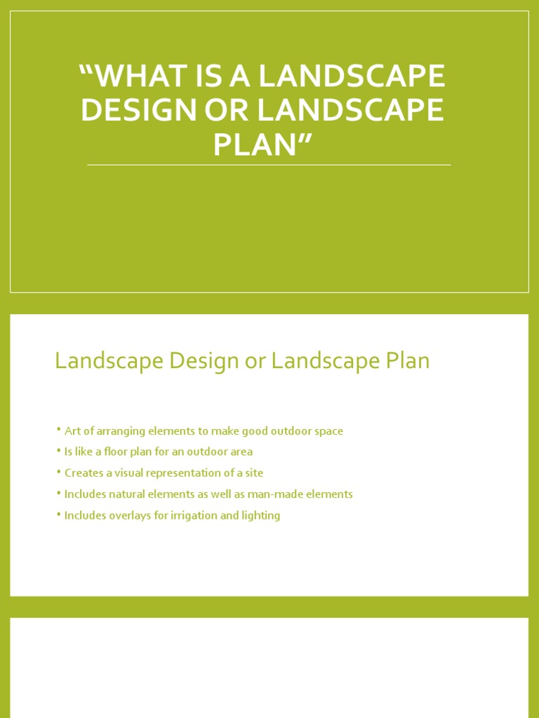 Landscape Design: Definition and Purpose | PDF
