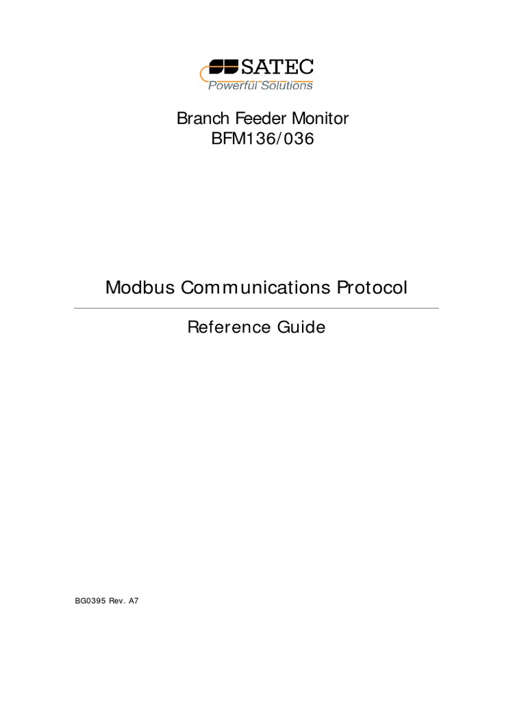 BFM136 Modbus PDF | PDF | Transmission Control Protocol | Integer (Computer Science)