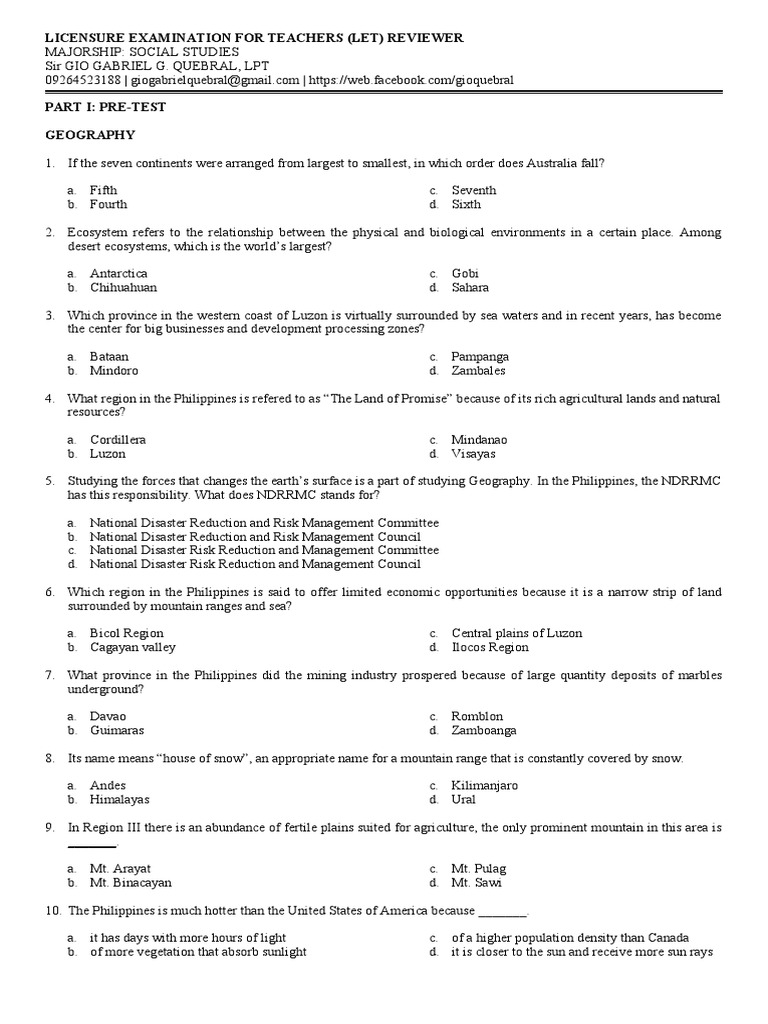 Social Studies SET A | PDF | Climate | Geography