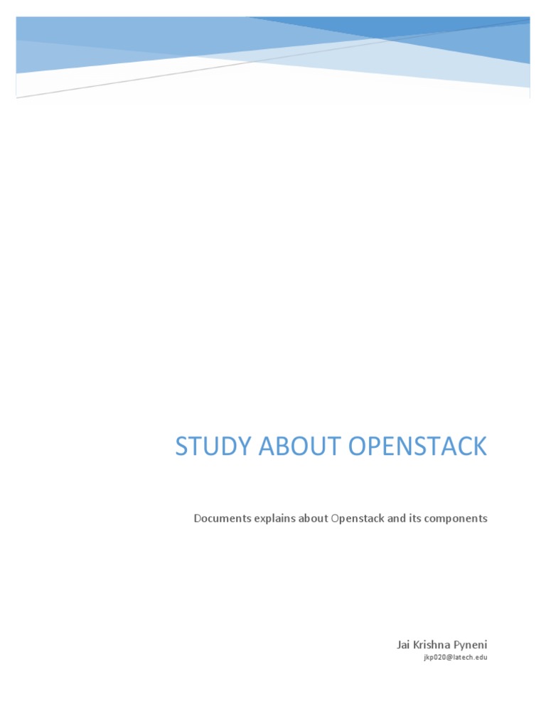 Study About Openstack | PDF | Open Stack | Cloud Computing