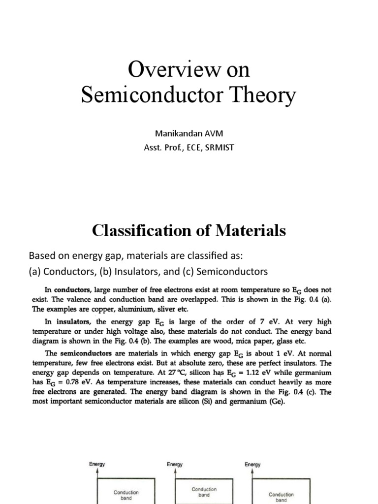 Overview On Semiconductor Theory | PDF