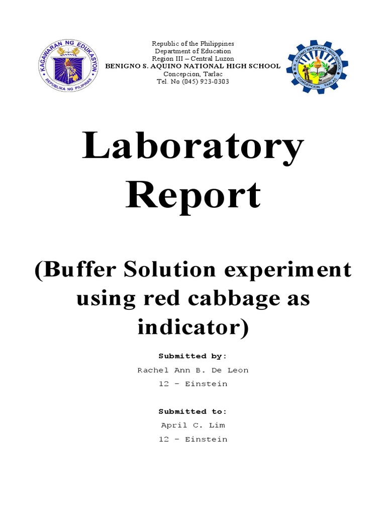 Laboratory: (Buffer Solution Experiment Using Red Cabbage As Indicator ...