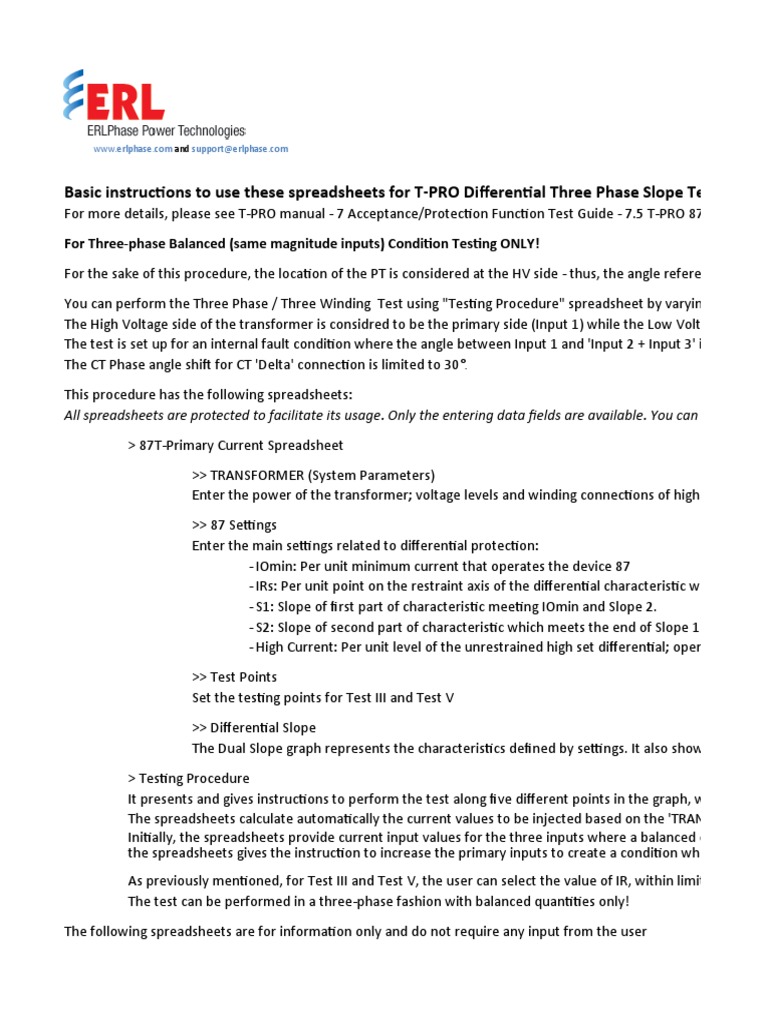 TPRO - 87T - 3 Winding 3 Phase - Trip Test | PDF | Transformer ...