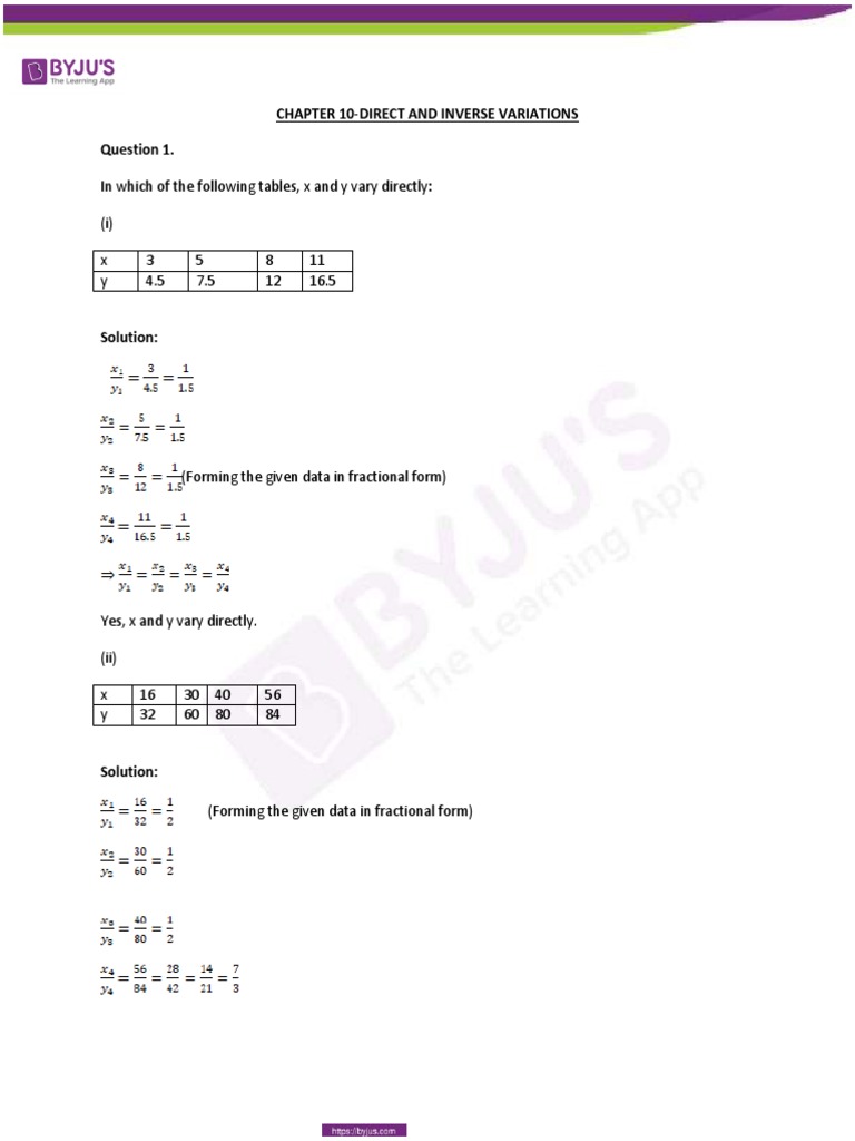 Class-8 Mathematics Chapter 10 15-Qs Direct-and-Inverse-Variations ...