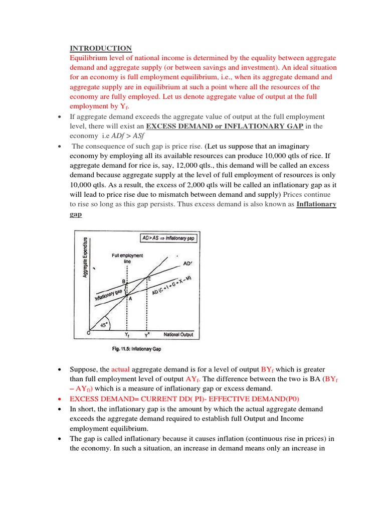 Excess and Deficient Demand Handout | PDF | Economic Equilibrium | Full ...