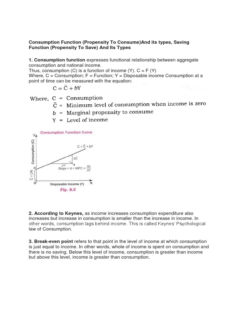 Consumption Function and Its Types | PDF | Aggregate Demand ...