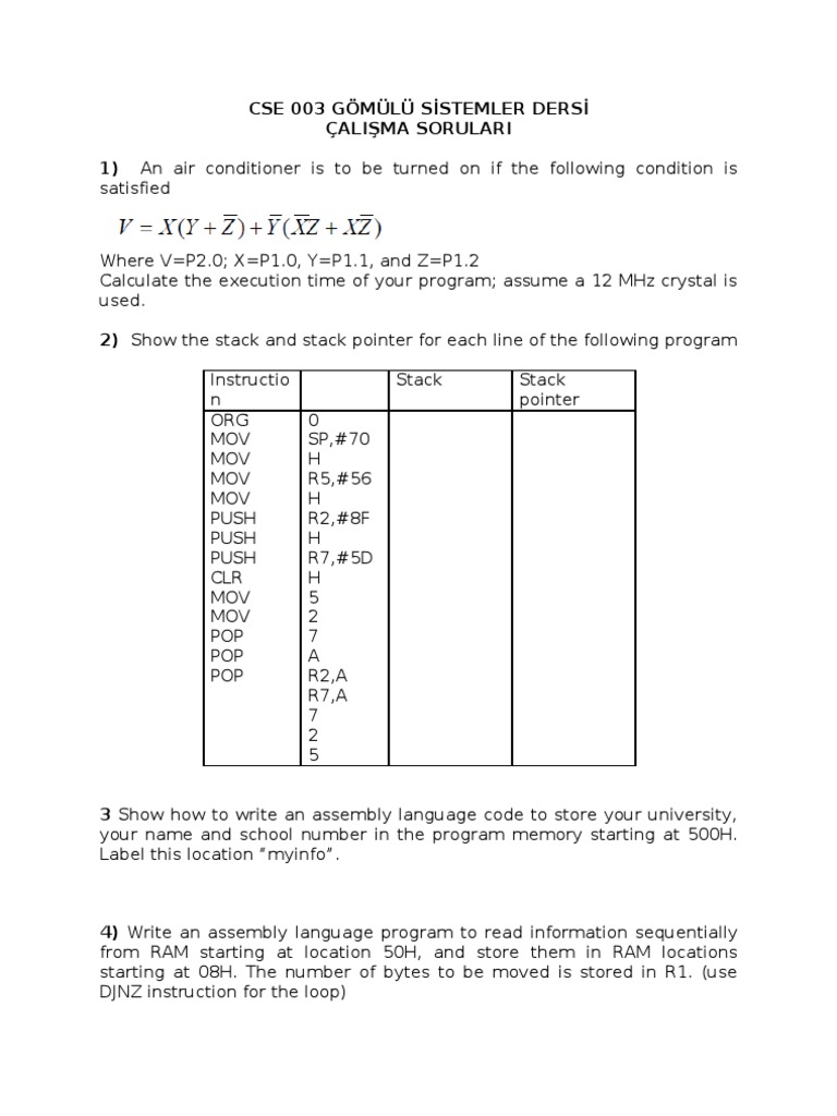Calisma Sorulari | PDF | Binary Coded Decimal | String (Computer Science)
