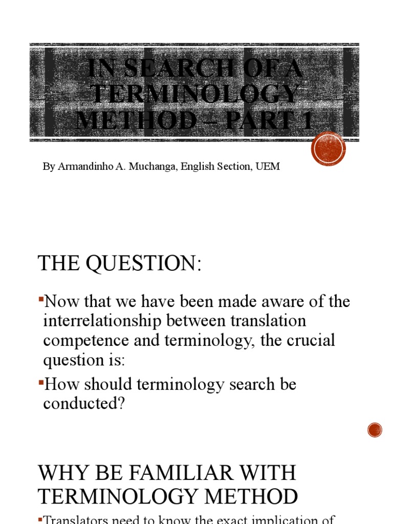 Terminology Methodology-Part 1 | PDF | Cognitive Science | Cognition