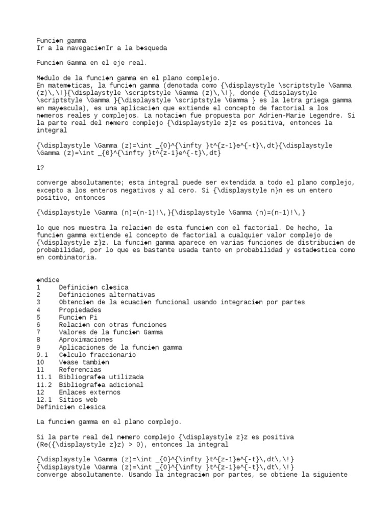Función Gamma | PDF | Análisis complejo | Funciones y mapeos
