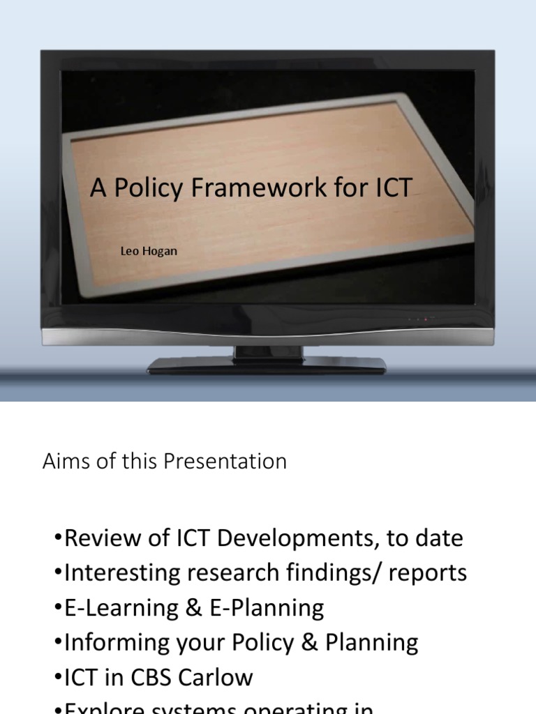 Workshop 04 Leo Hogan A Policy Framework | PDF | Educational Technology ...