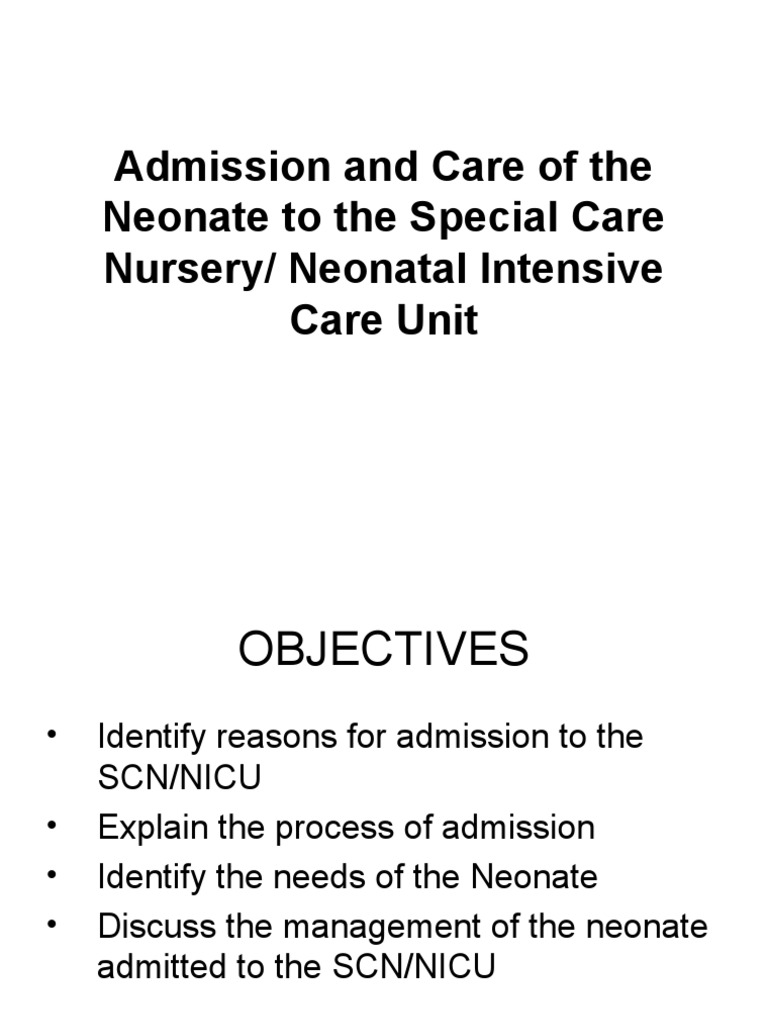 Neonate Admission to NICU Guide | PDF | Neonatal Intensive Care Unit ...