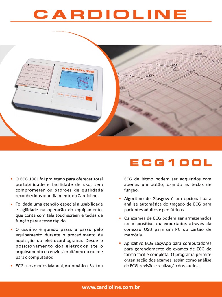 Cardioline - Catalogo Do Ecg 100L | PDF | Tecnologia digital | Eletrônicos