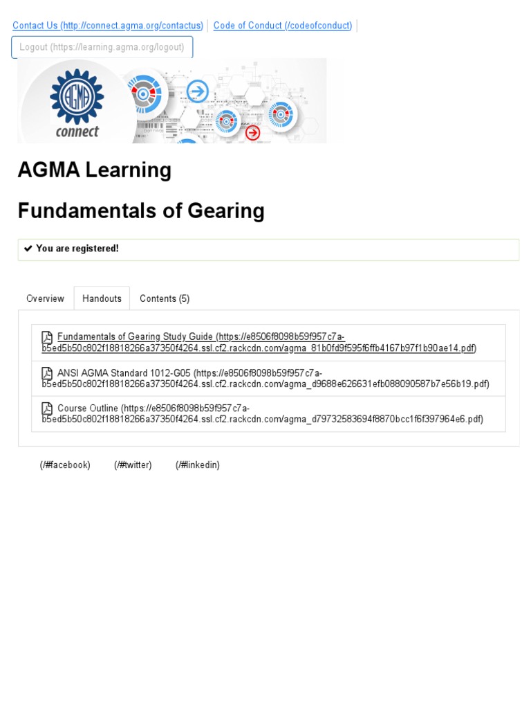AGMA Learning - Fundamentals of Gearing 2 | PDF