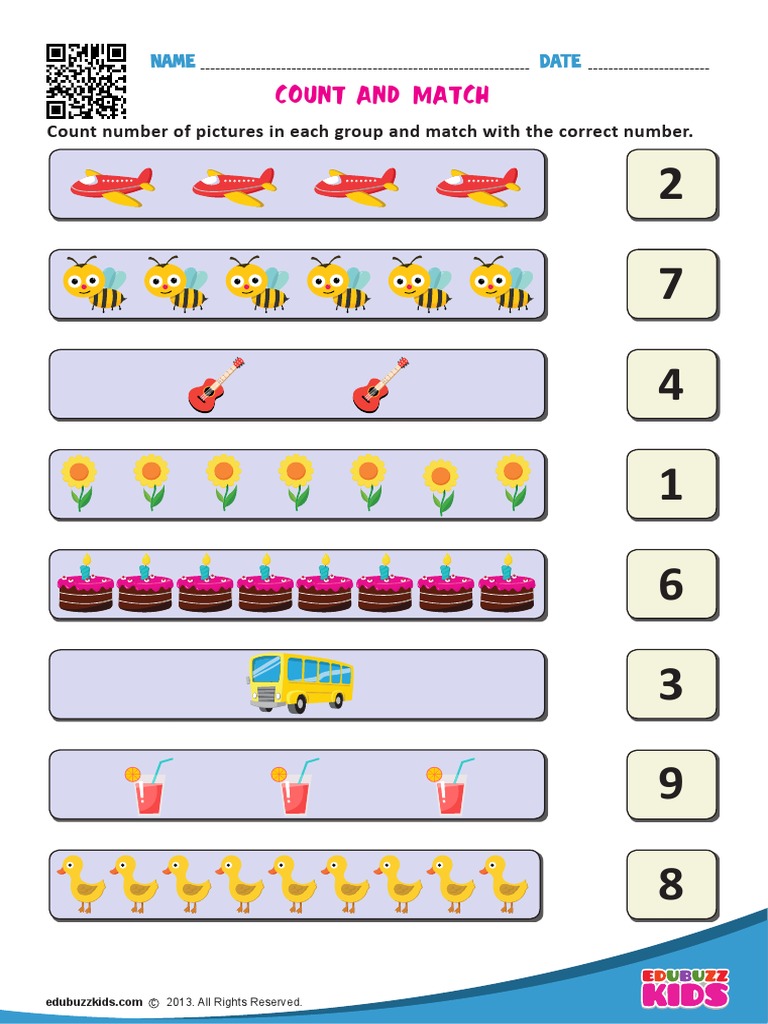 Count and Match Picture Activity | PDF