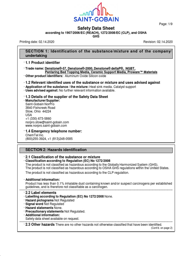 Safety Data Sheet: SECTION 1: Identification of The Substance/mixture ...