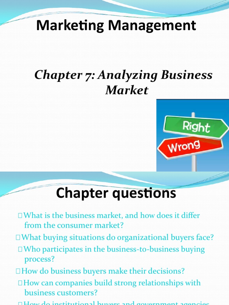 Marketing Management: Chapter 7: Analyzing Business Market | PDF ...