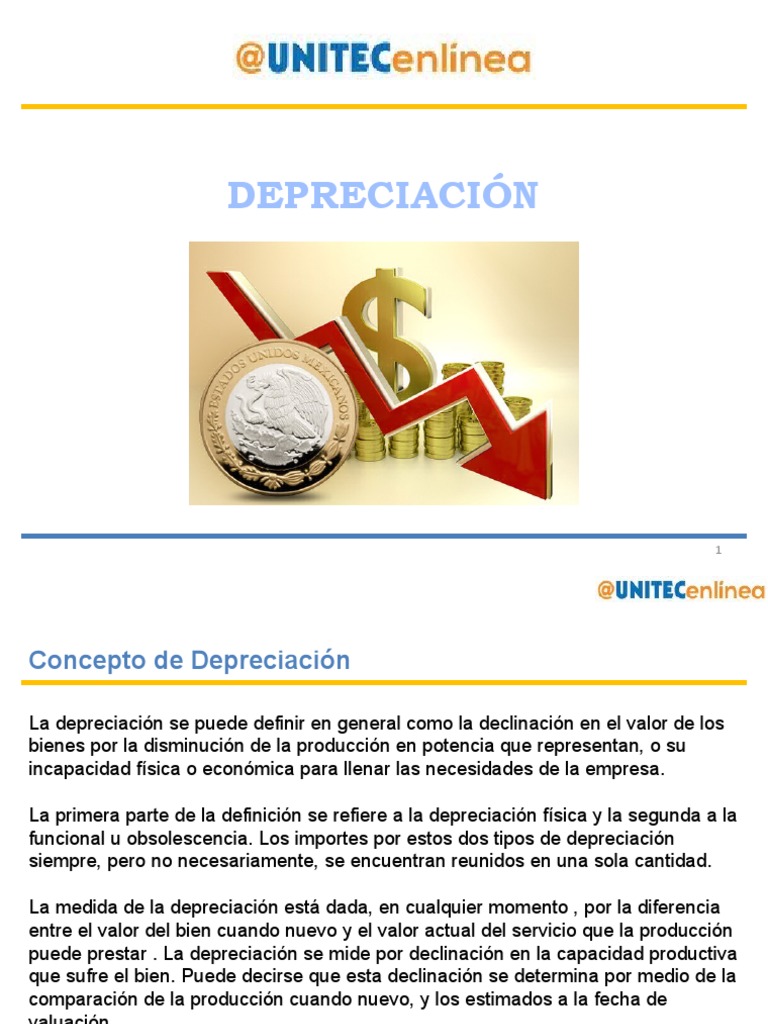 Depreciación | PDF | Finanzas Matemáticas | Depreciación
