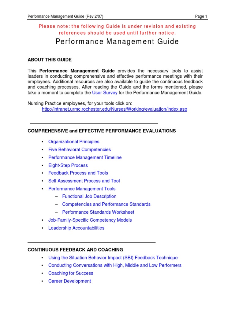 Performance Management Guide PDF | PDF | Competence (Human Resources ...