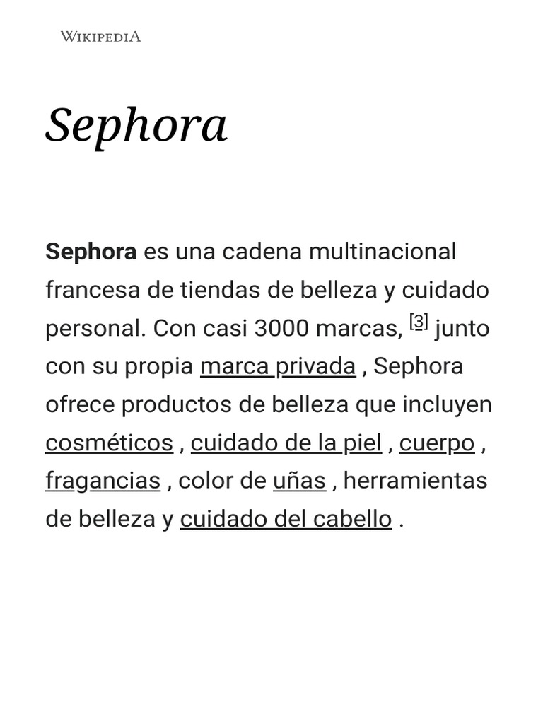 Sephora - Wikipedia PDF | PDF | Toronto | Canadá