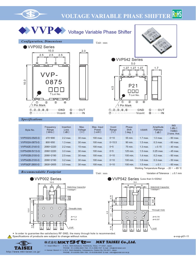 Voltage Variable Phase Shifter | PDF | Phase (Waves) | Radio Technology