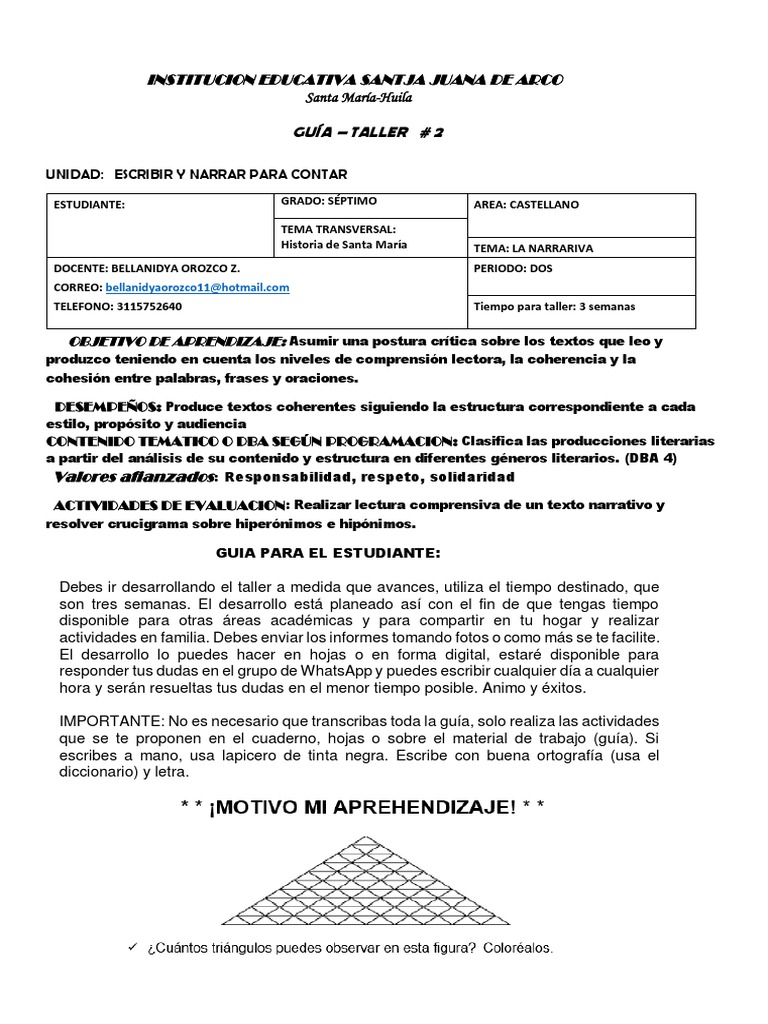 Taller-guia-La Narrativa PDF | PDF | Narrativa | Cuentos