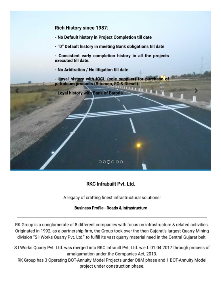 Rich History Since 1987:: RKC Infrabuilt Pvt. LTD | PDF | Innovation ...