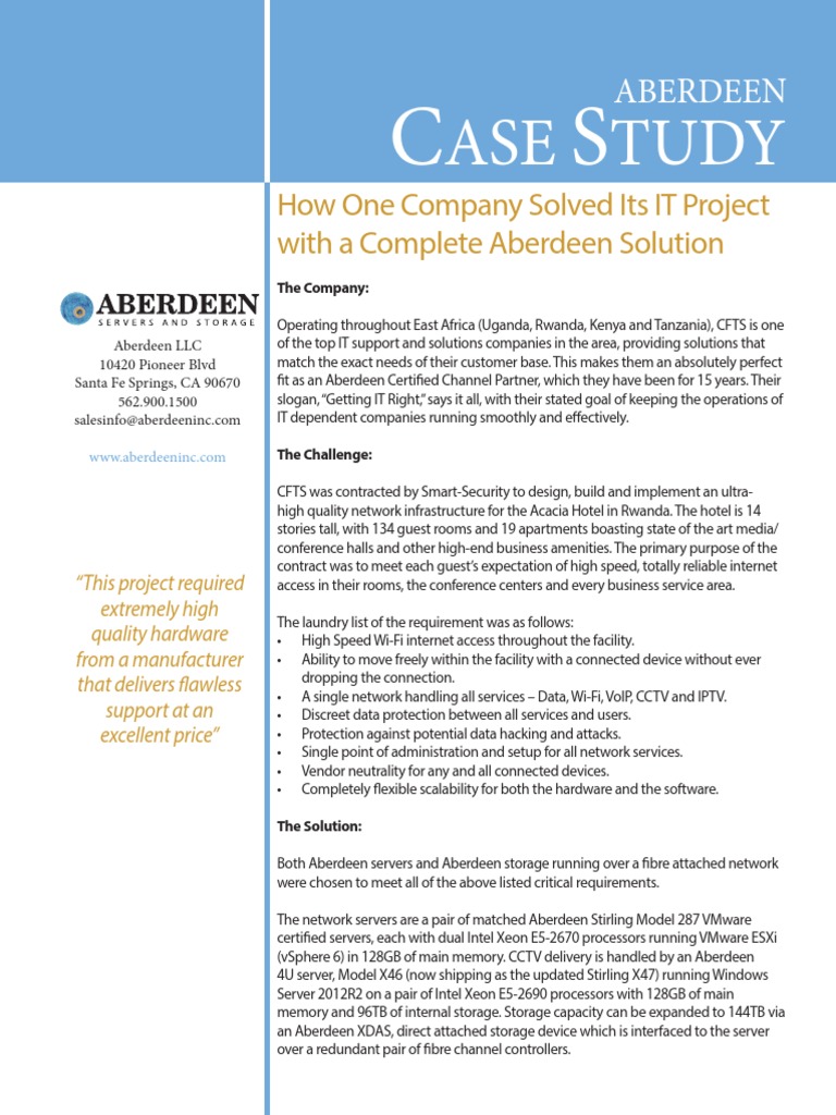 Aberdeen CFTS Case Study | PDF | Wi Fi | Server (Computing)