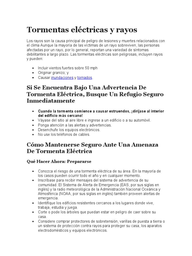 Tormentas Eléctricas y Rayos | PDF | Relámpago | Tormenta