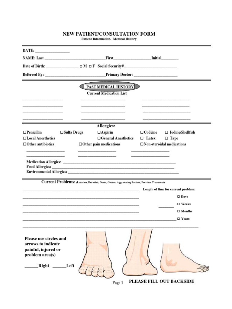 New Patient/Consultation Form: Allergies | PDF | Gastroesophageal ...
