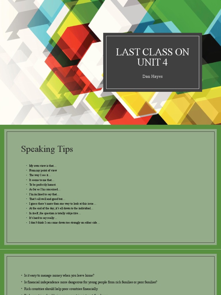 Last Class On Unit 4 | PDF