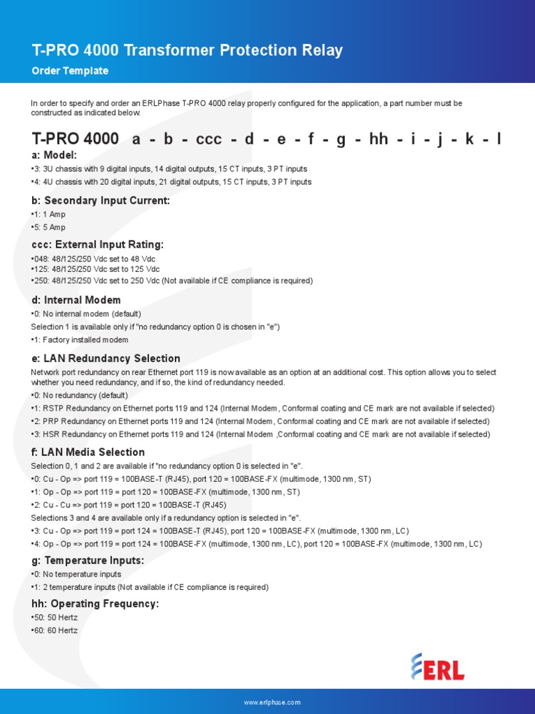 T PRO 4000 Relay Ordering Template PDF | PDF | Computer Network | Computer Engineering