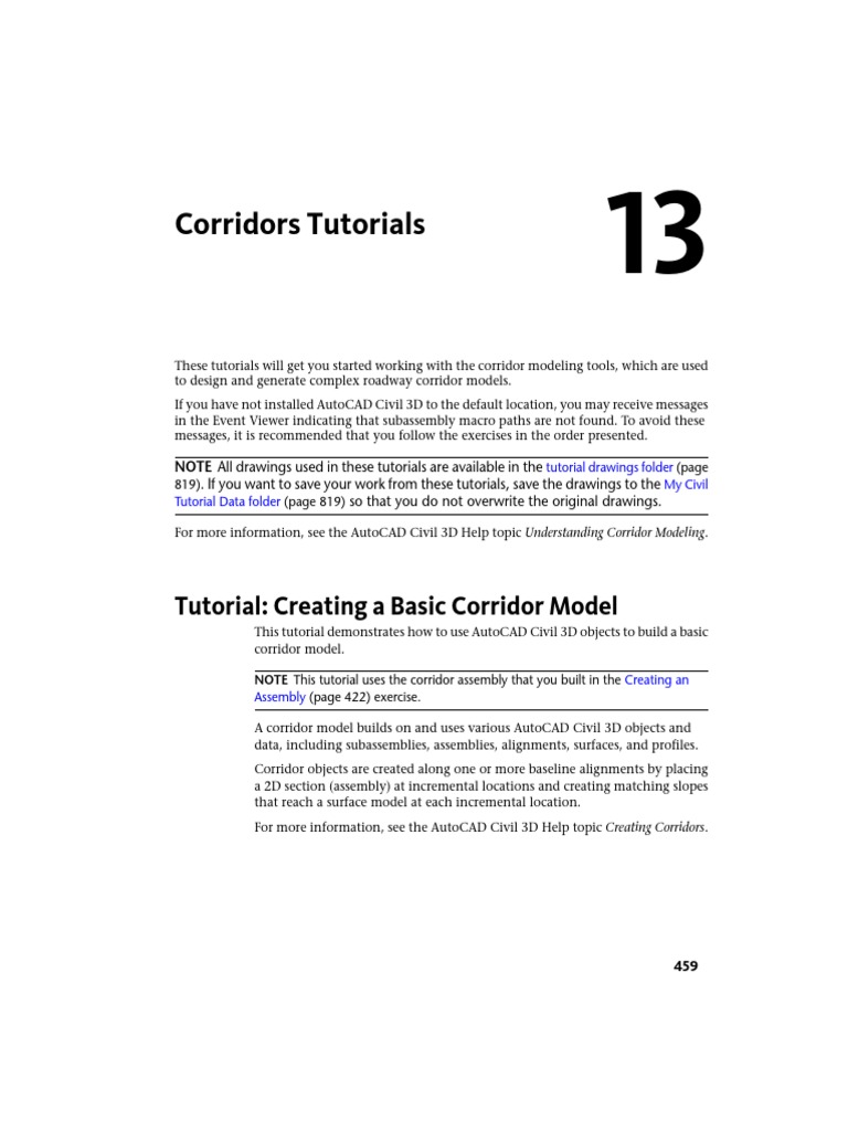 Corridors Tutorials: Tutorial: Creating A Basic Corridor Model | PDF ...