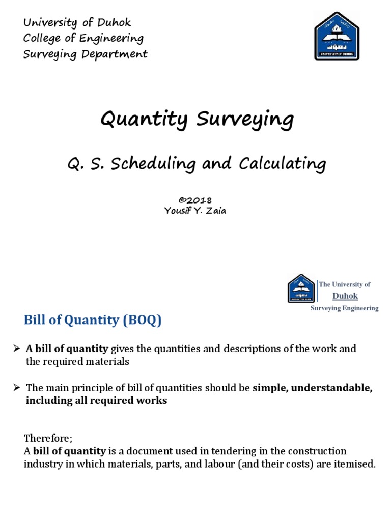 Quantity Surveying - Quantity Surveying PDF | PDF | Door | Surveying