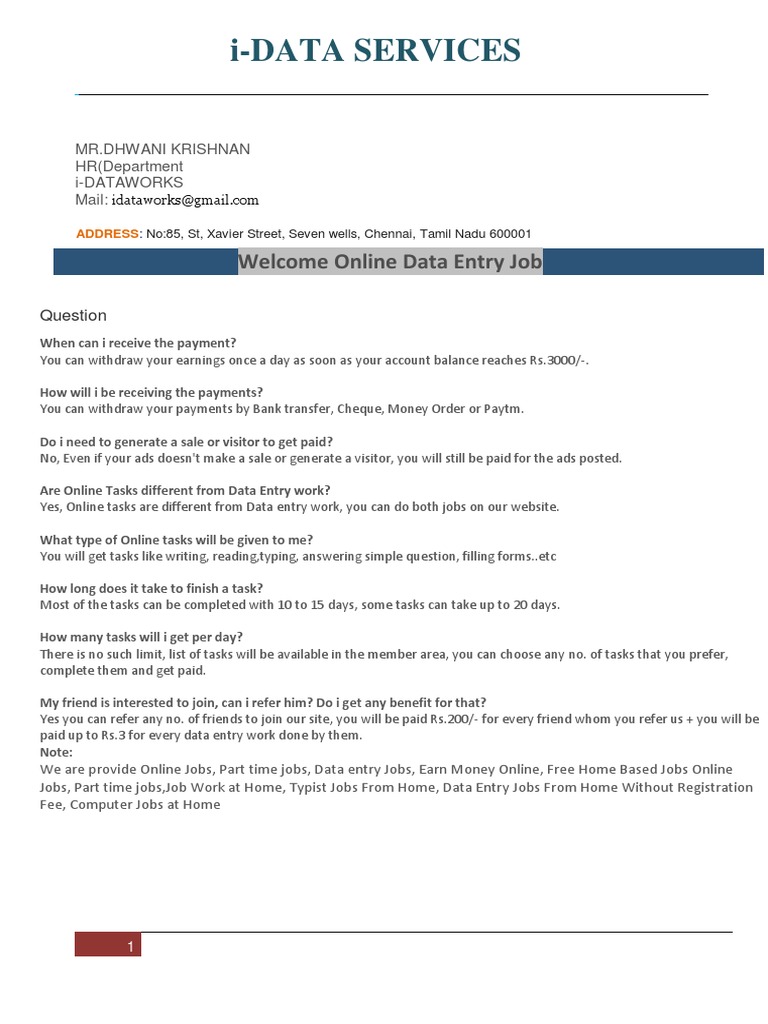 i-DATAWORK S Details | PDF | Money Order | Payments