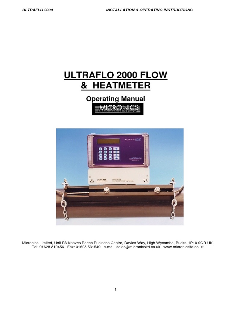 Ultraflo 2000 Flow & Heatmeter: Operating Manual | PDF | Flow ...