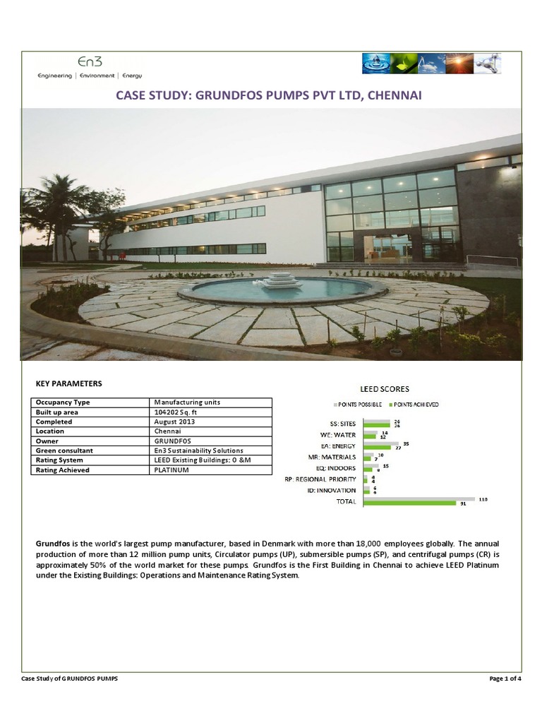 Case Study: Grundfos Pumps PVT LTD, Chennai | PDF | Ventilation ...