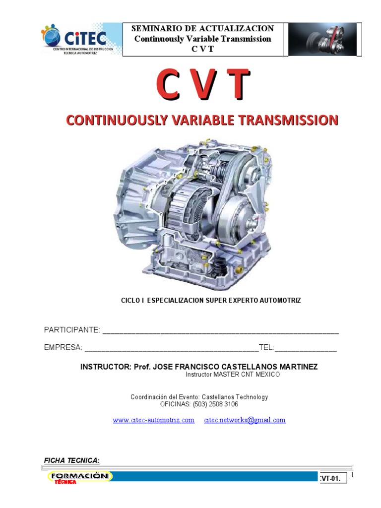 Seminario sobre Transmisiones CVT | PDF | Transmisión automática ...