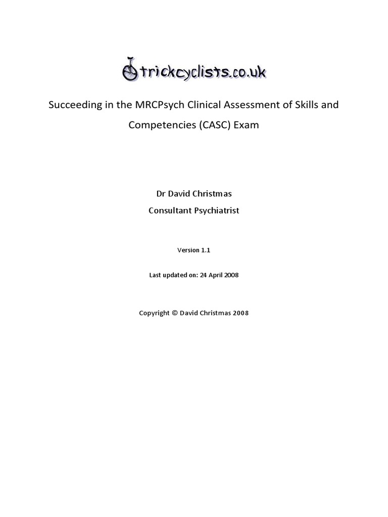 Guide To The MRCPsych CASC Exam v1.1 240408 | PDF | Psychiatry Related ...