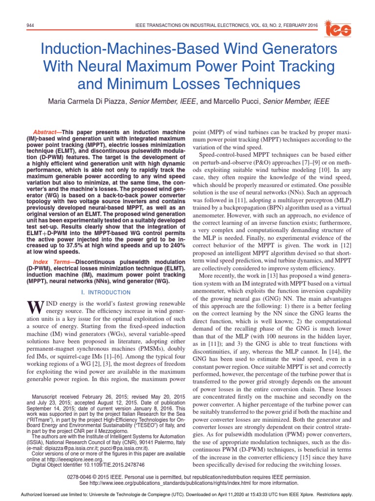 Induction-Machines-Based Wind Generators With Neural Maximum Power ...
