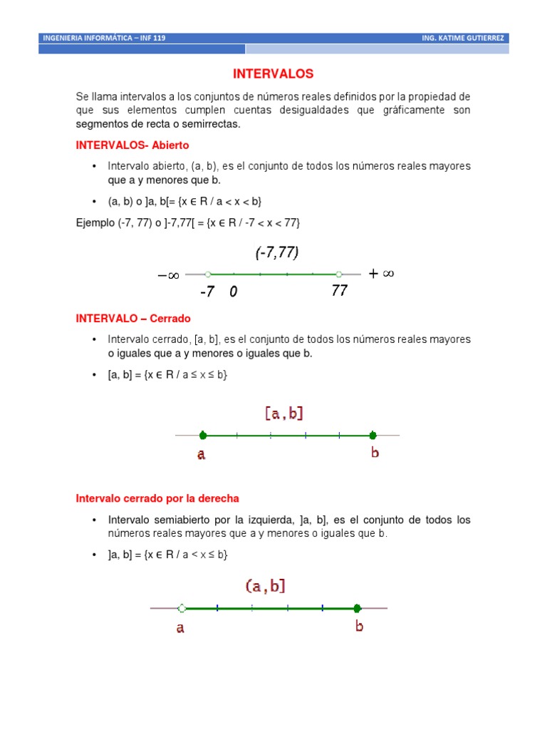 Intervalos PDF | PDF | Intervalo (Matemáticas) | Análisis matemático