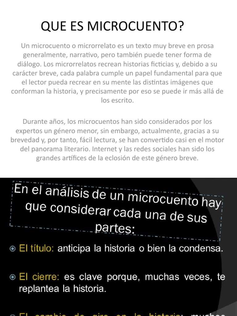 Que Es Microcuento | PDF | Cuentos