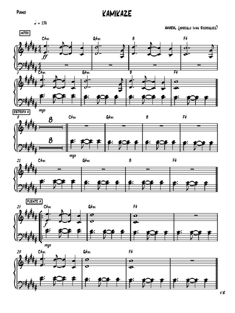 Kamikaze-Amaral - Piano | PDF