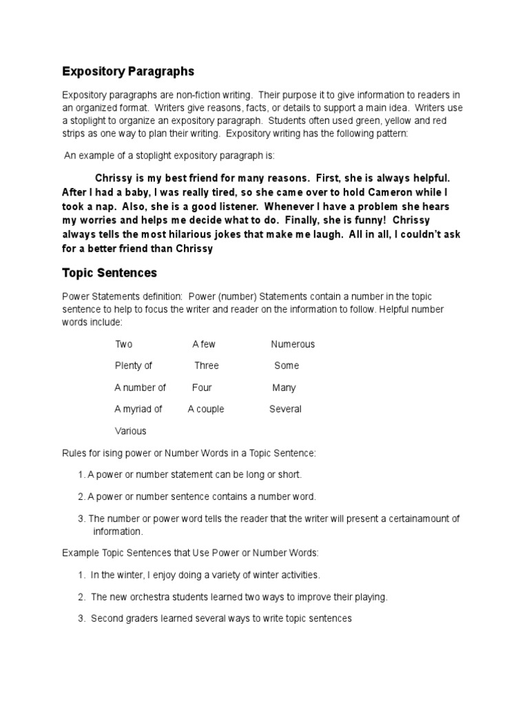 Expository Paragraphs | PDF